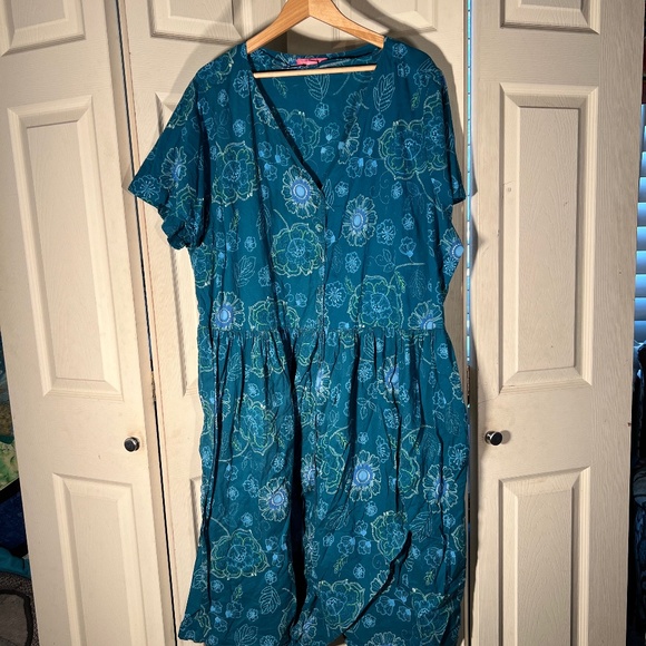 Woman Within | Dresses | Woman Within Blue Floral Dress Size 4xl | Poshmark